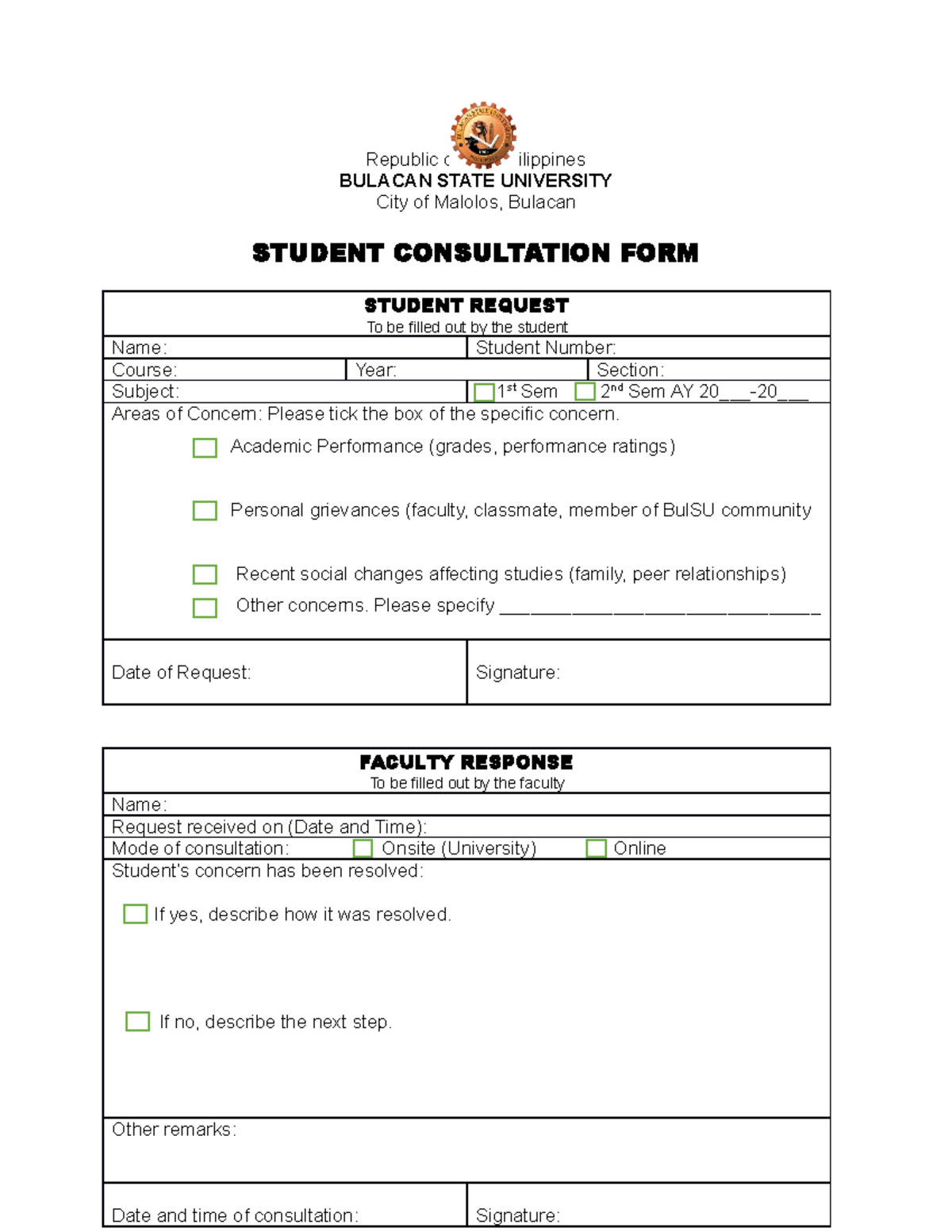 Student-Consultation-Form - Republic of the Philippines BULACAN STATE ...