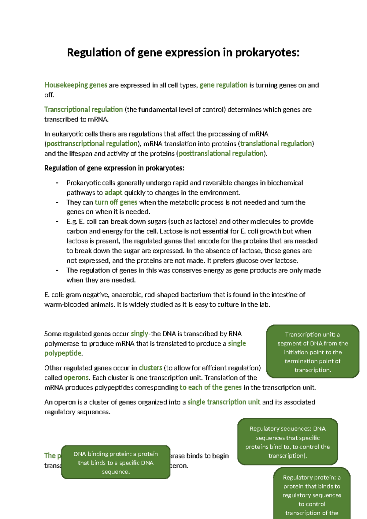 Regulation of gene expression in prokaryotes - Regulation of gene ...