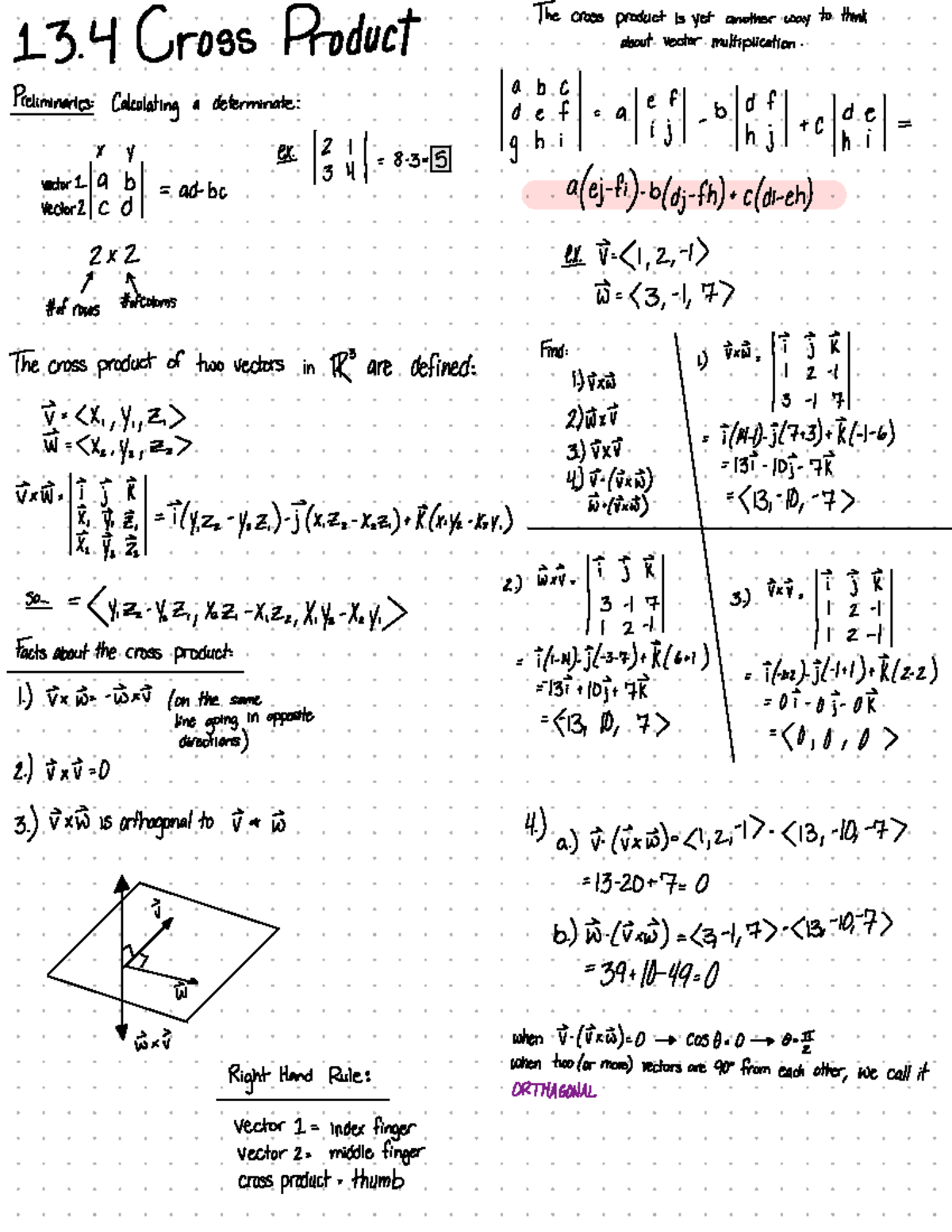 Calc 2 13.4 Cross Product - MATH112 - Studocu
