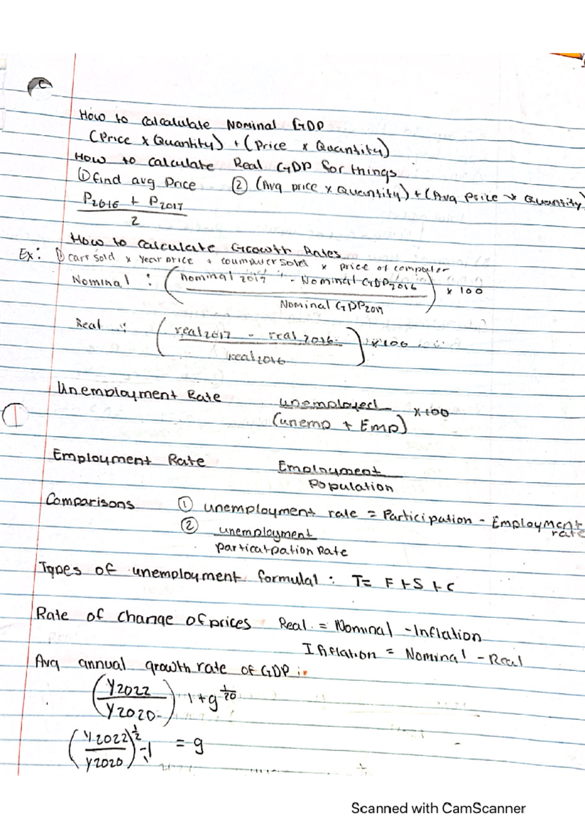 Formula sheet for bu111 - C How to calcalulate Nominal GDP (Price x ...