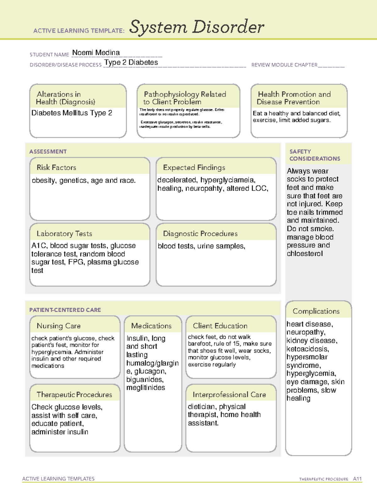 Diabetes Type 2 - ACTIVE LEARNING TEMPLATES THERAPEUTIC PROCEDURE A ...