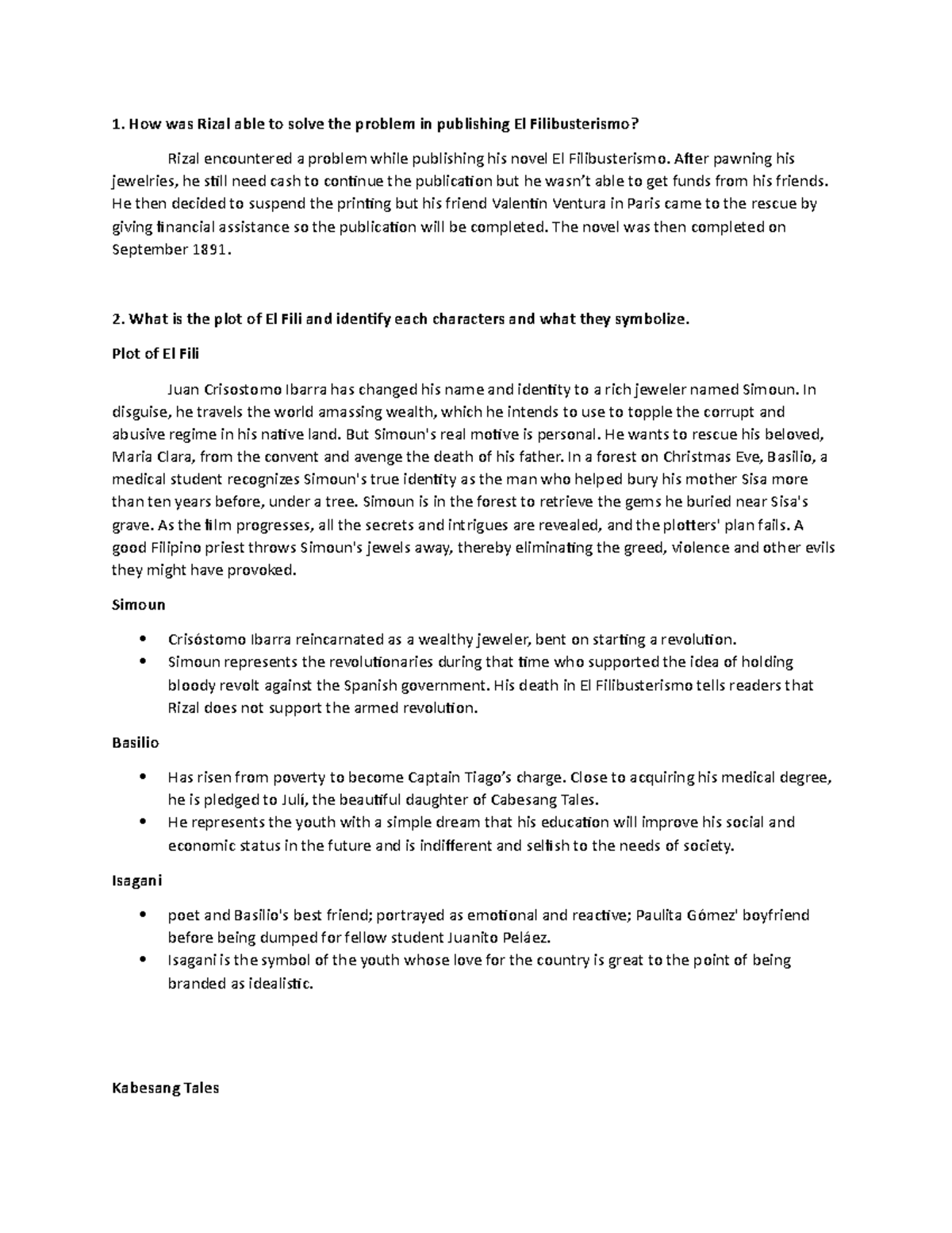 Rizal Life, Works and Writings. Notes - 1. How was Rizal able to solve ...