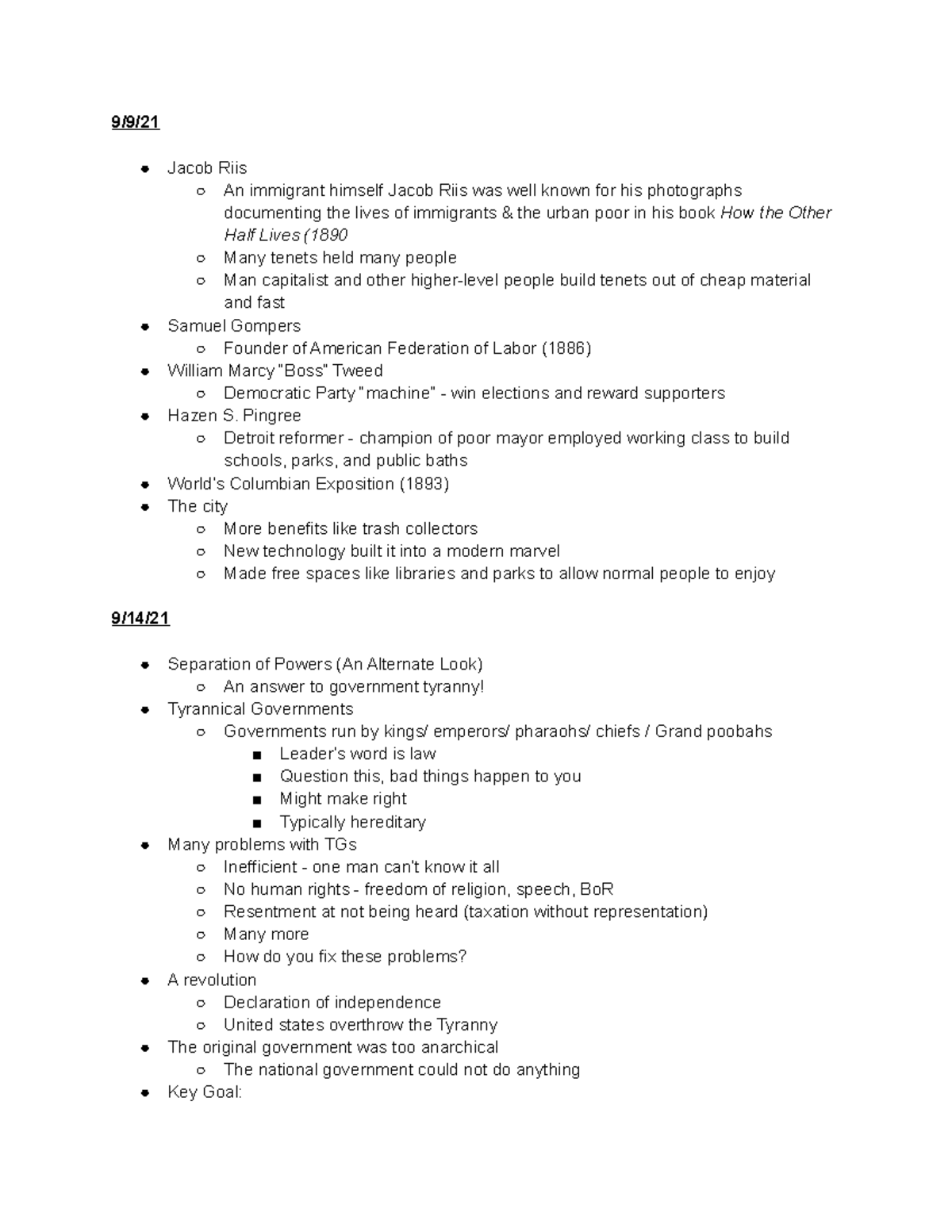 US History Notes - 9/9/ Jacob Riis An immigrant himself Jacob Riis was ...