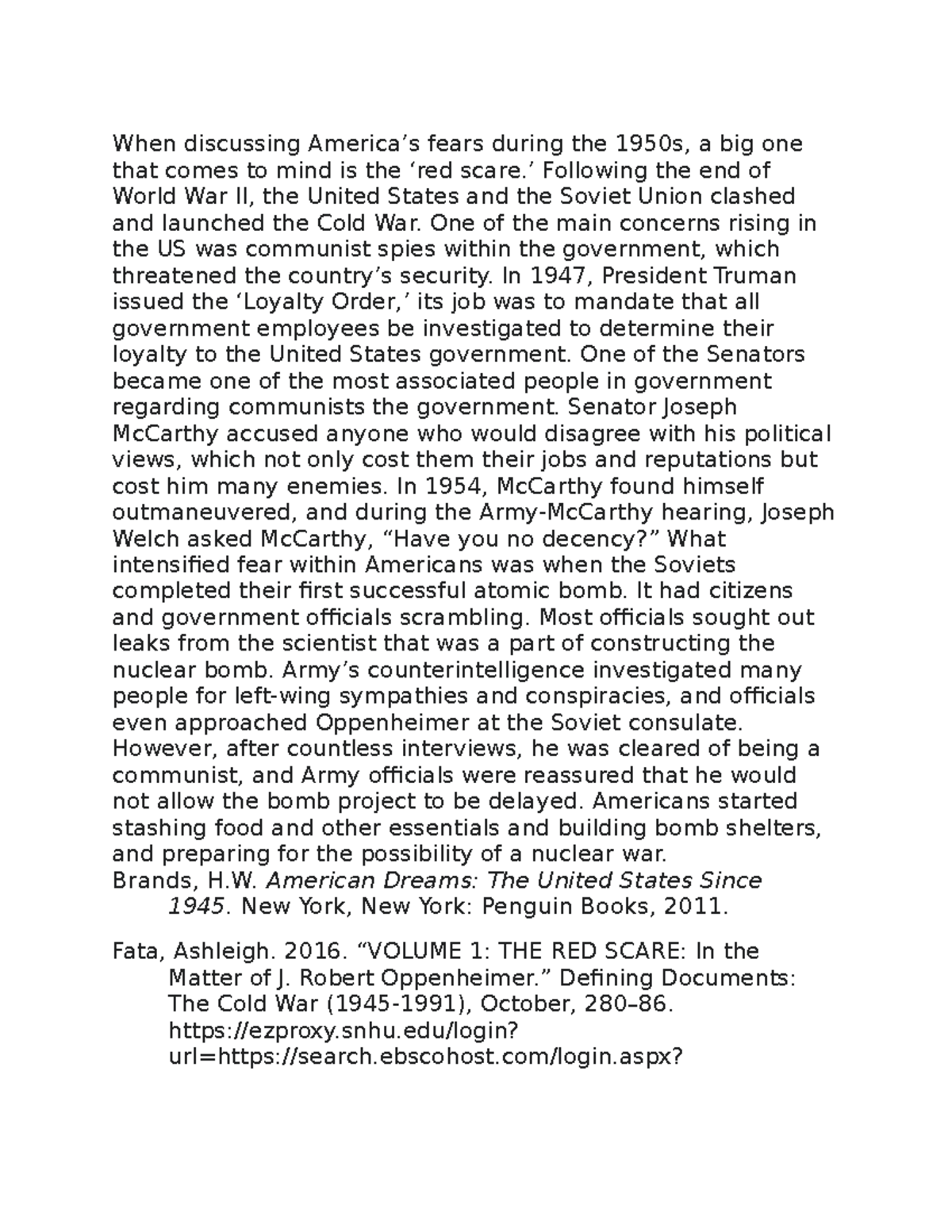 2-1 Discussion - The Cold War Intensifies - When discussing America’s ...