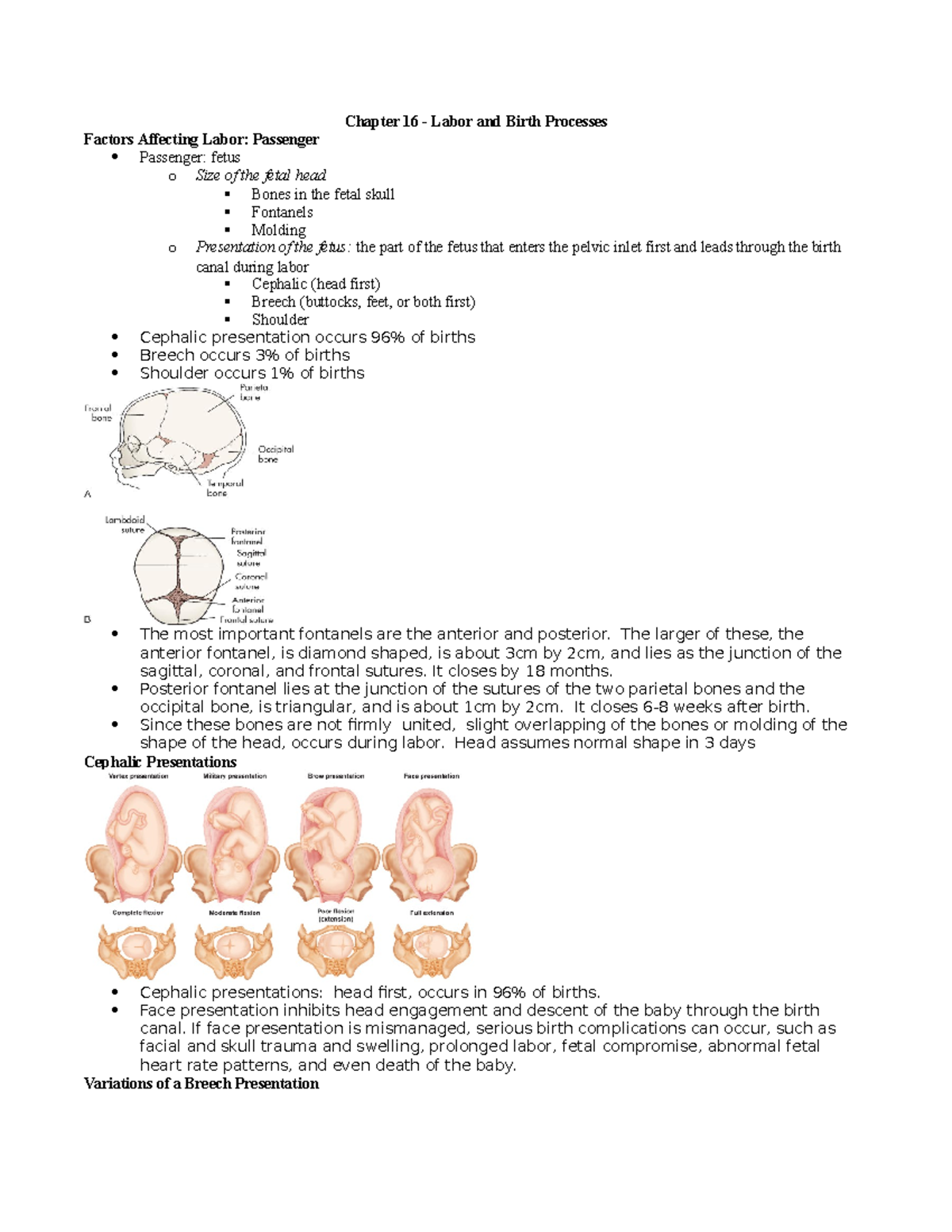 Chapter 16 - Chapter 16 - Labor and Birth Processes Factors Affecting ...