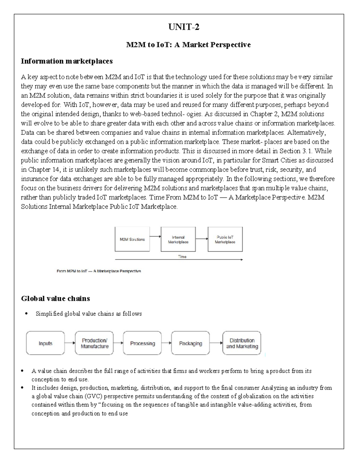 UNIT 2 - UNIT- M2M to IoT: A Market Perspective Information marketplaces A key aspect to note ...