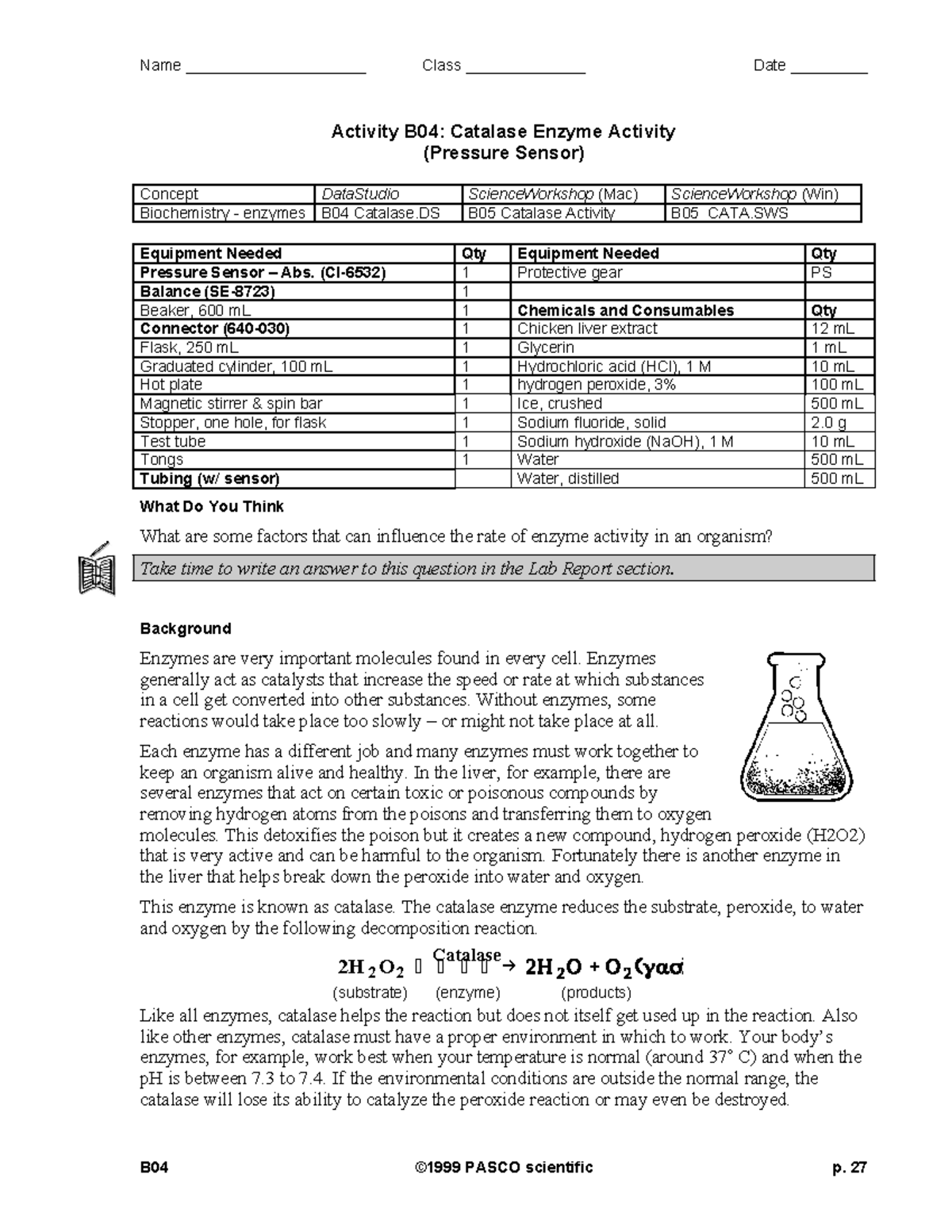 Enzyme Catalase Lab Ap Bio at Isaac Dadson blog