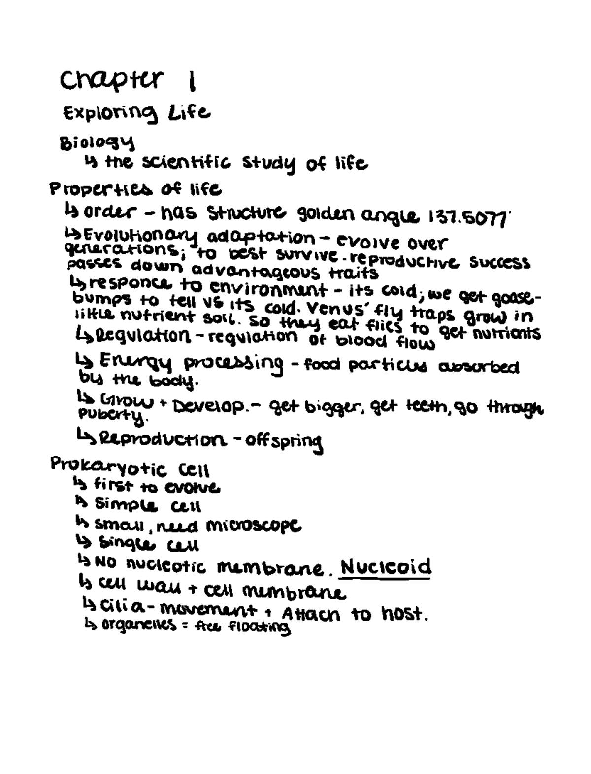 Ch 1 class notes - Intro Chapter - Chapter I class notes Exploring Life ...