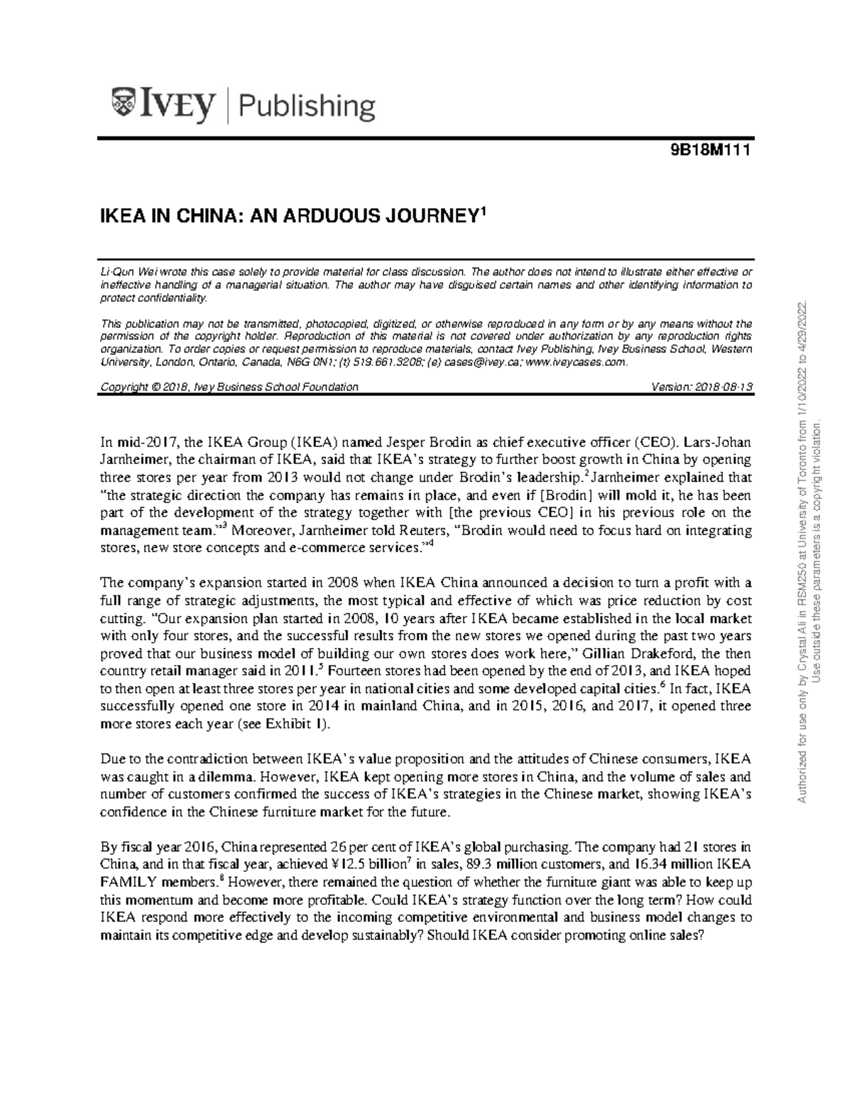 9B18M111 pcu - ECO204 Case studies - Eco204Y1 - U of T - Studocu