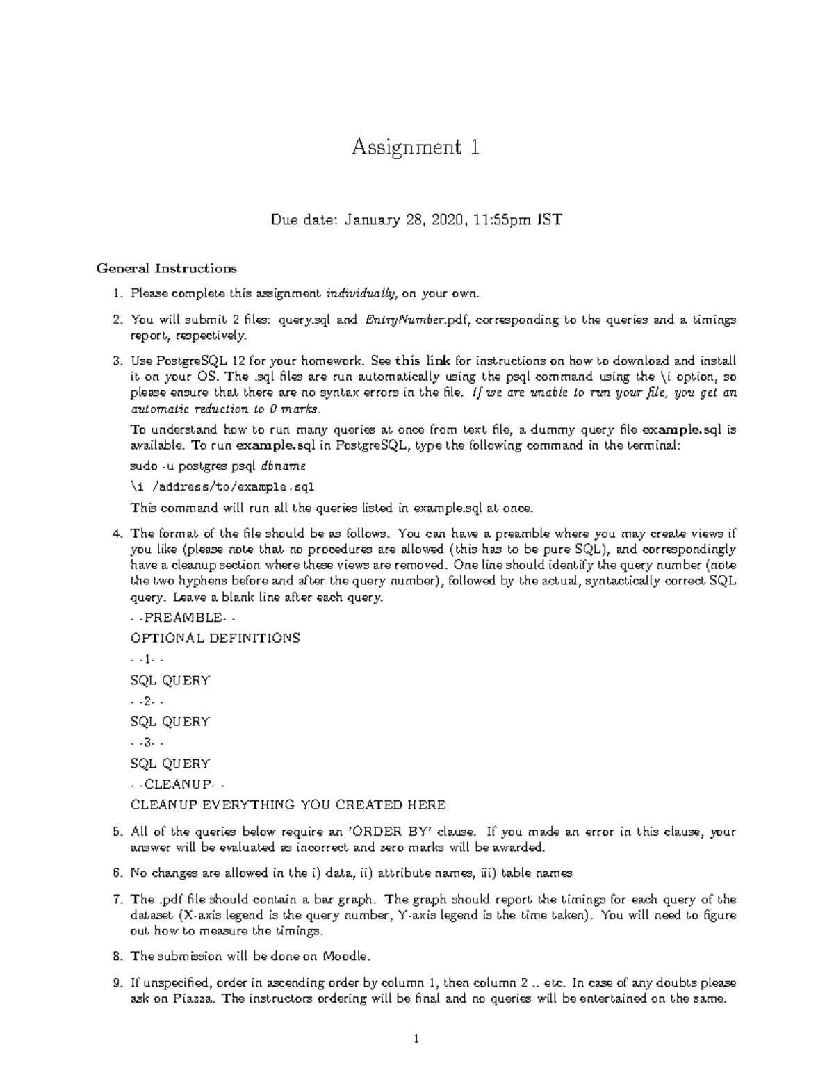 Problem statement (14) - Assignment 1 Due date: January 28, 2020, 11 ...