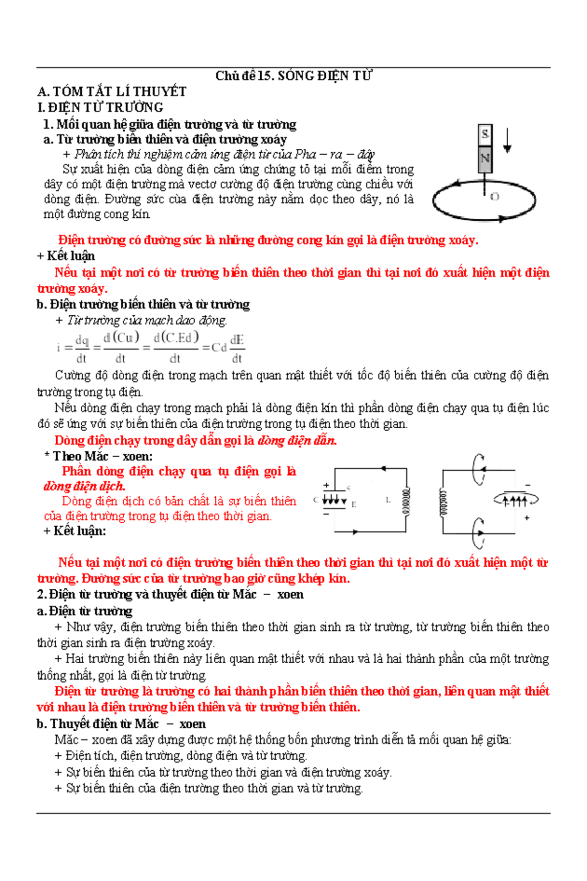 21. SONG DIEN TU - hs - fvhhkjhjkjj - Chủ đề 15. SÓNG ĐIỆN TỪ A. TÓM ...