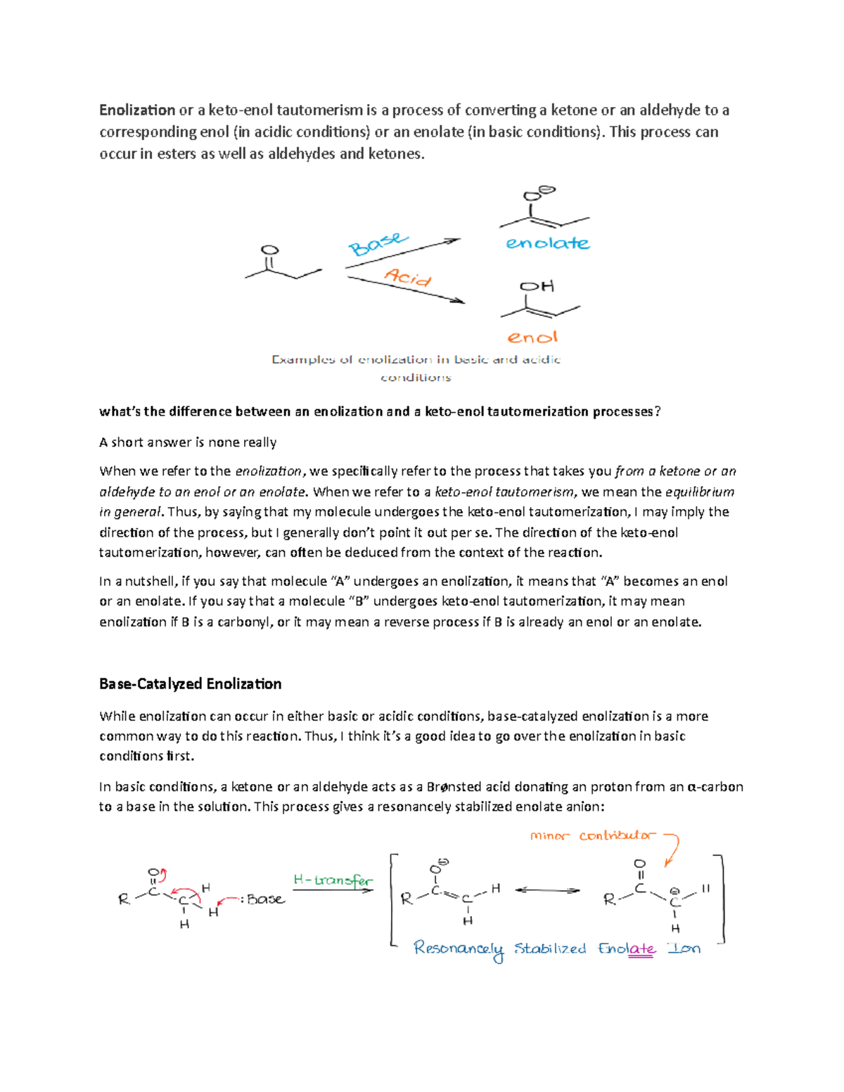 Enolization of carbonly compound - Enolization or a keto-enol ...
