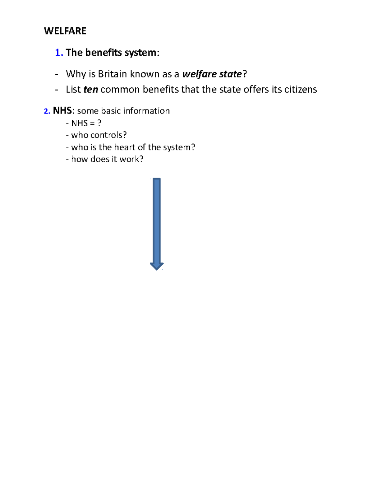 Wk 14 - Welfare - tham khảo bài học - WELFARE 1. The benefits system ...