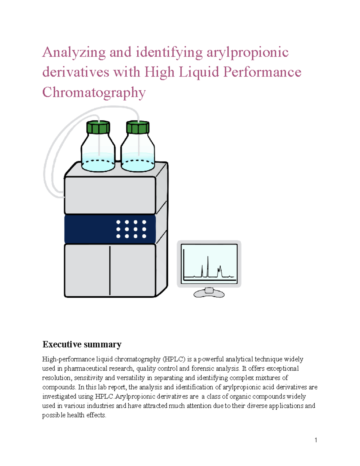 HPLC verslag - Analyzing and identifying arylpropionic derivatives with ...