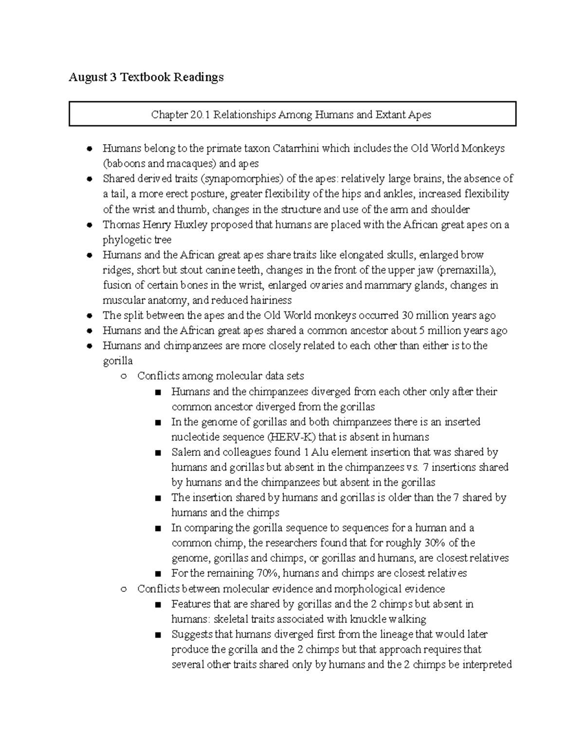 Chapter 20.1-20.3 Textbook Notes - August 3 Textbook Readings Chapter ...