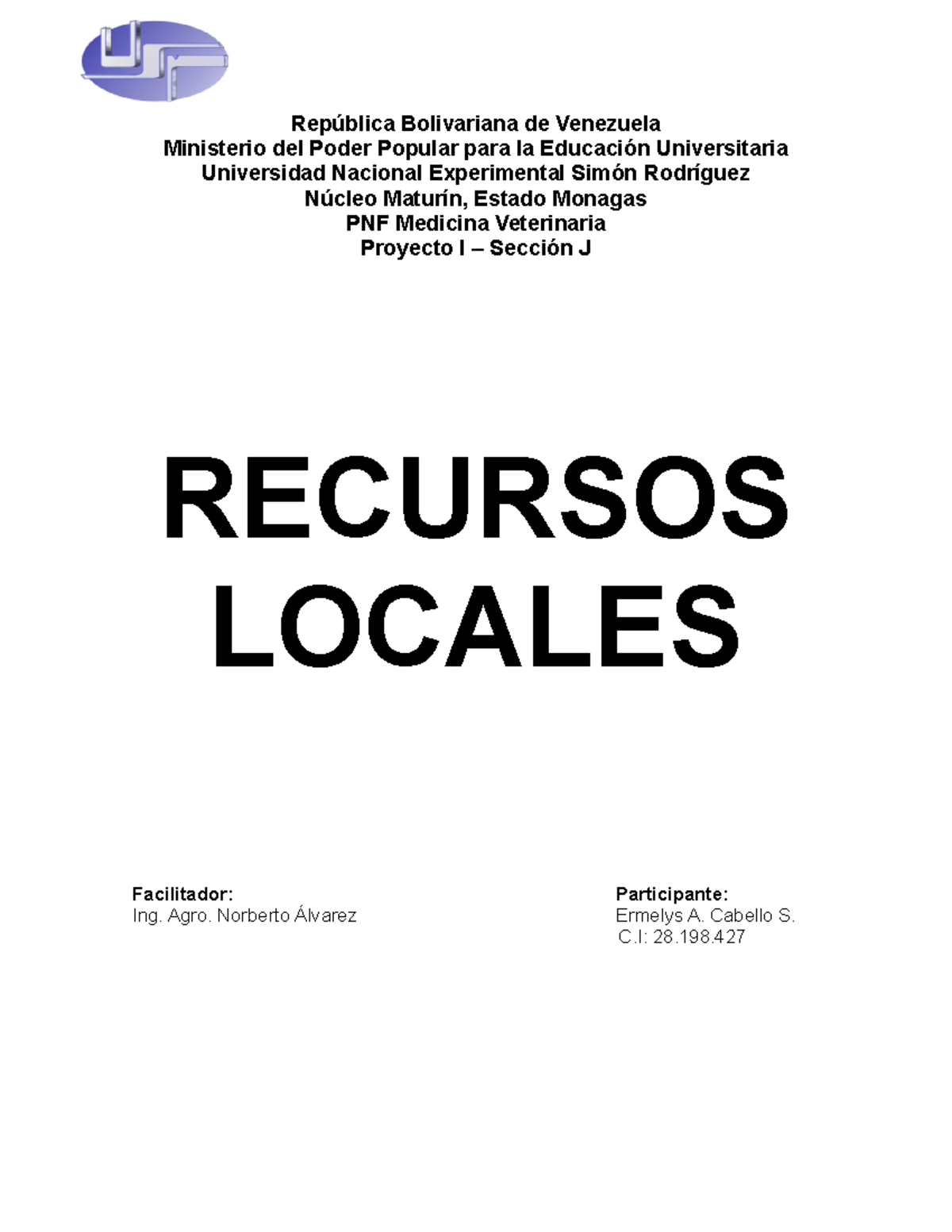 recursos locales - República Bolivariana de Venezuela Ministerio del ...