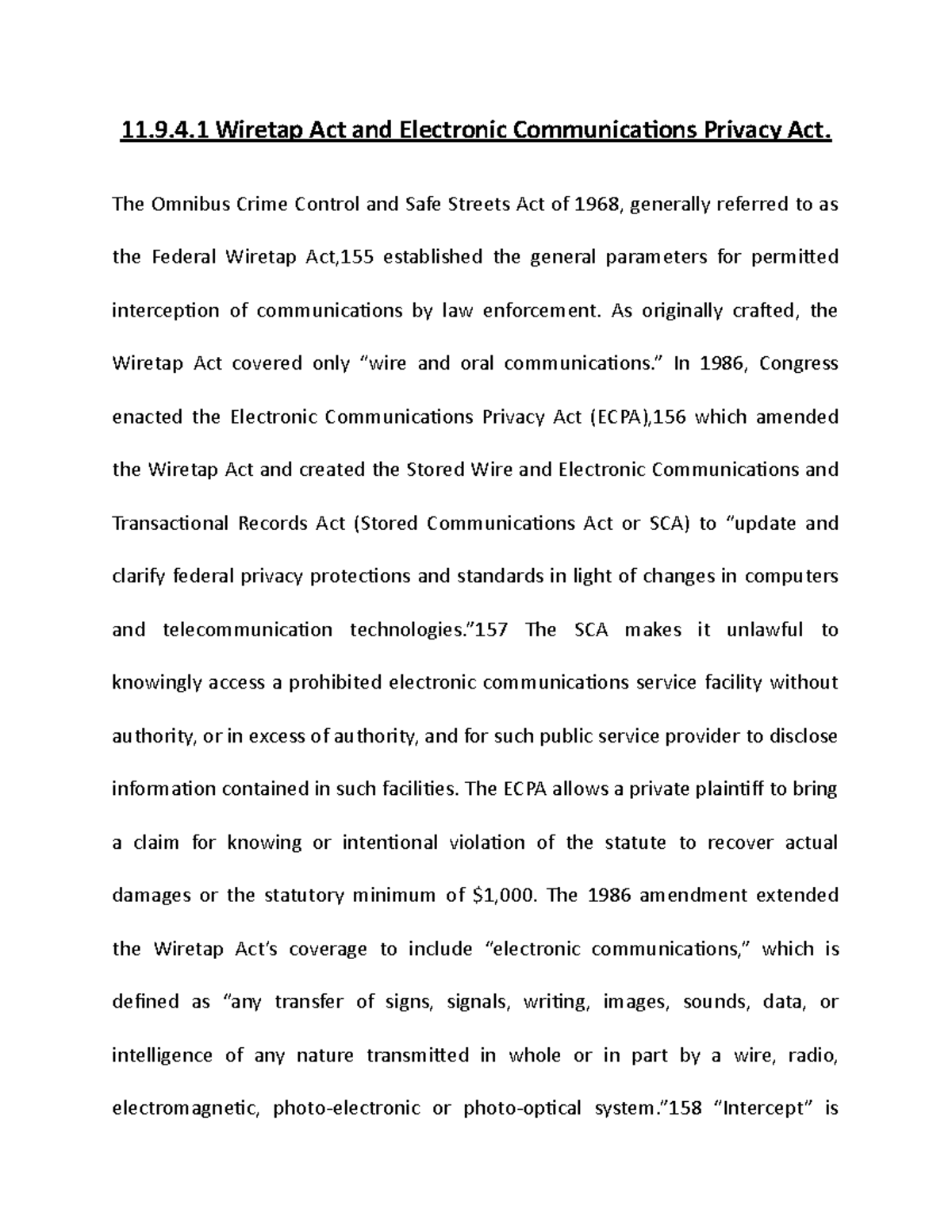 Wiretap Act and Electronic Communications Privacy Act - 11.9.4 Wiretap ...
