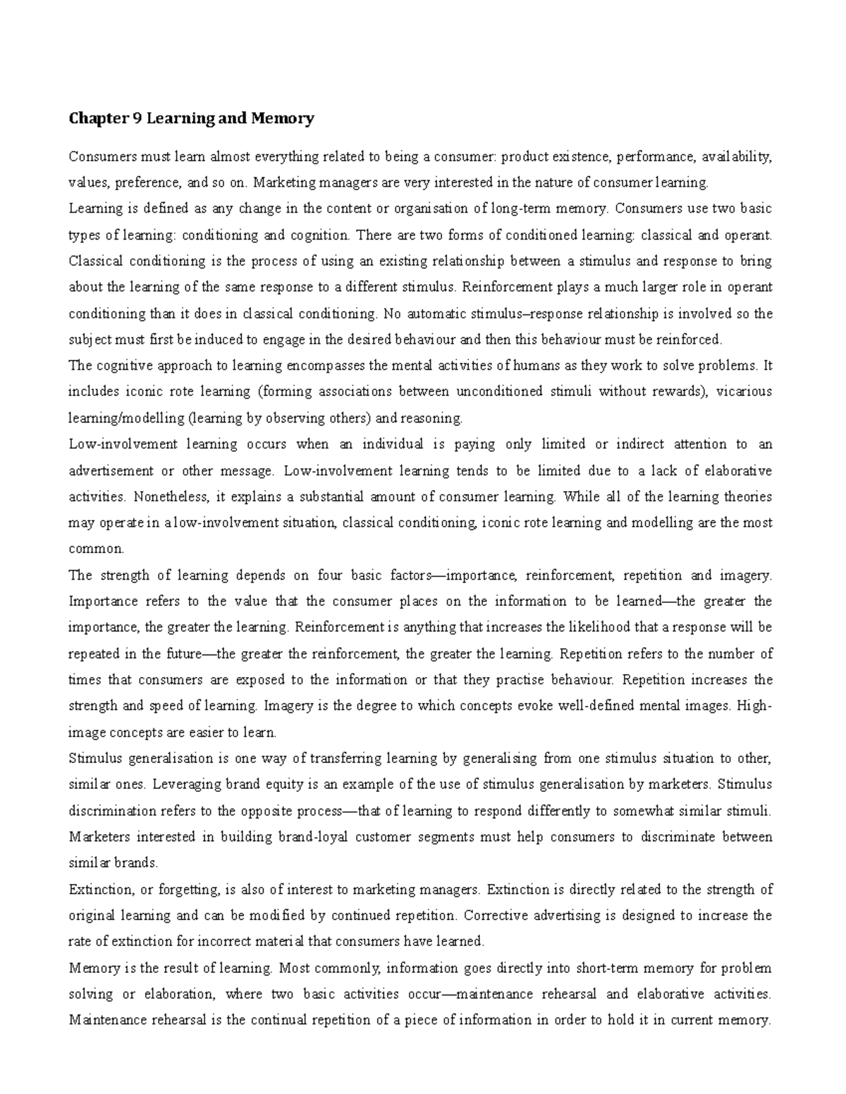 summary-chapter-9-learning-and-memory-chapter-9-learning-and-memory