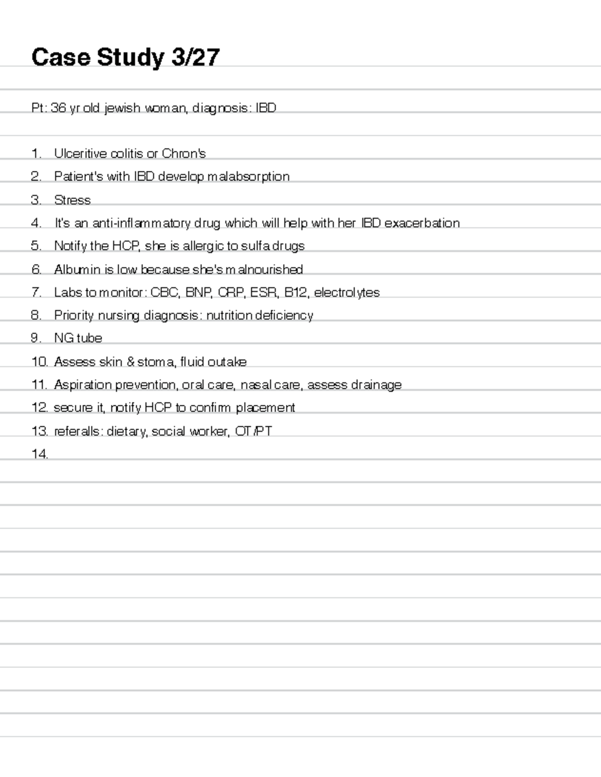 Case Study 3 27 - Case Study 3/ Pt: 36 yr old jewish woman, diagnosis ...