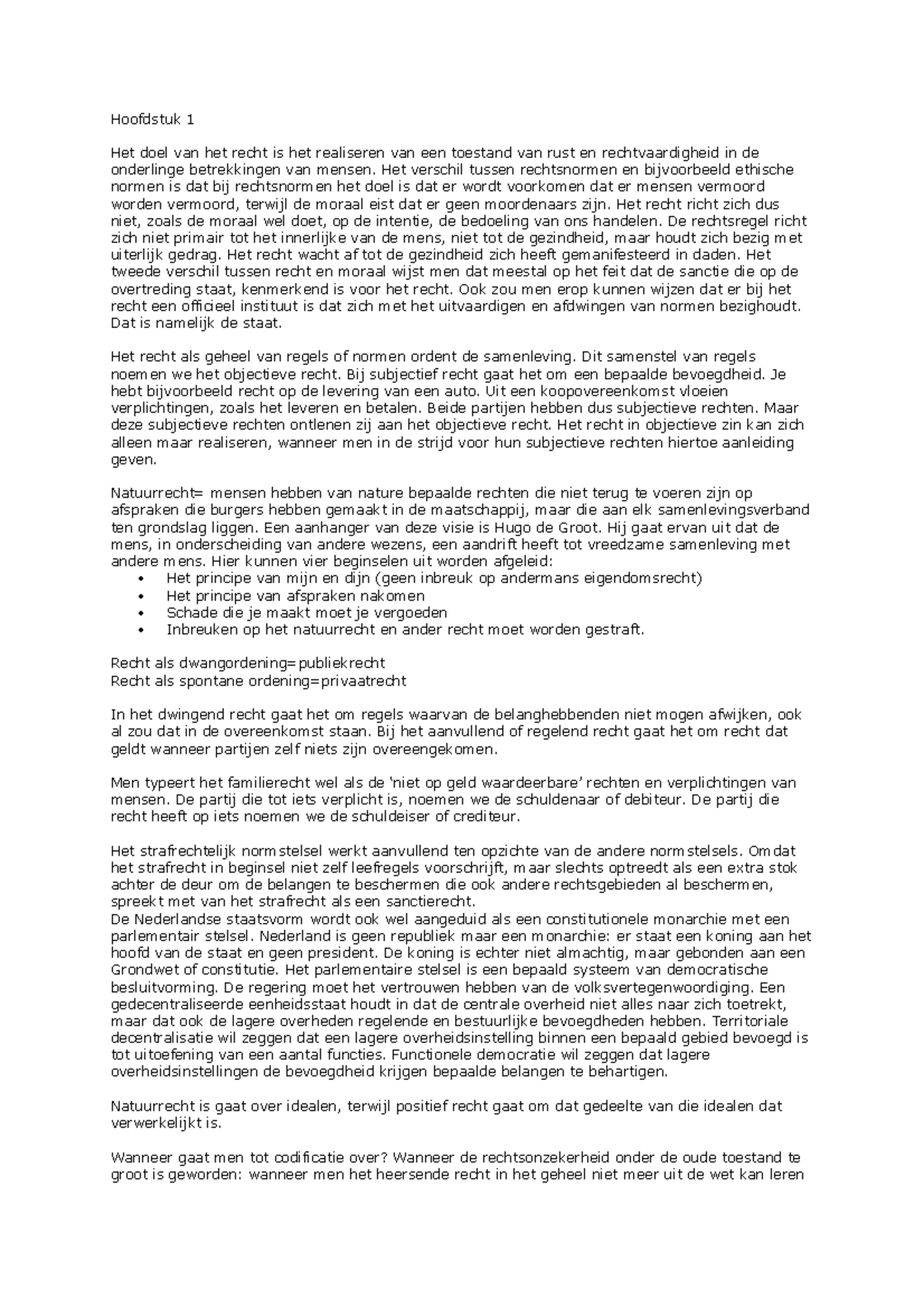 Inleiding recht boek - dit is een samenvatting van het boek - Hoofdstuk ...