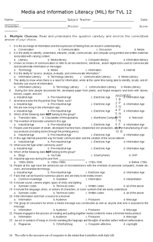 Week 7 MIL - Lesson Plan in Media and Information Literacy First ...