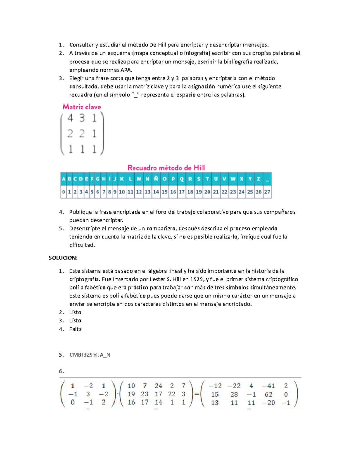 Algebra 4 - muy bien detallado - Consultar y estudiar el método De Hill ...