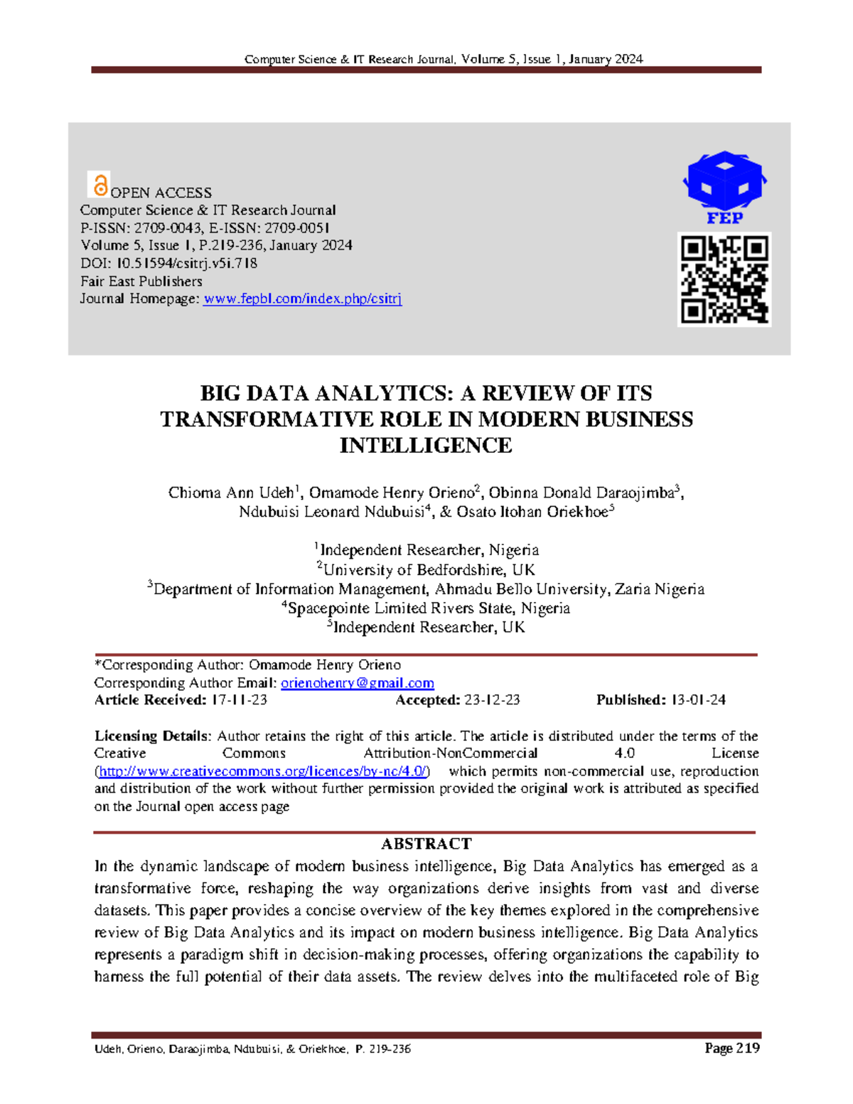 718-Article Text-2170-1-10-20240113 - BIG DATA ANALYTICS: A REVIEW OF ...