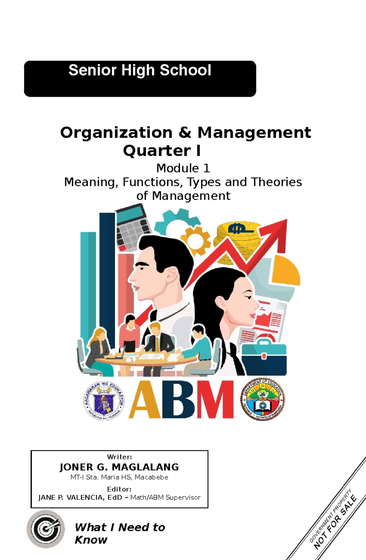 Organization AND Management M1 - Senior High School Organization & Management Quarter I Module 1 ...