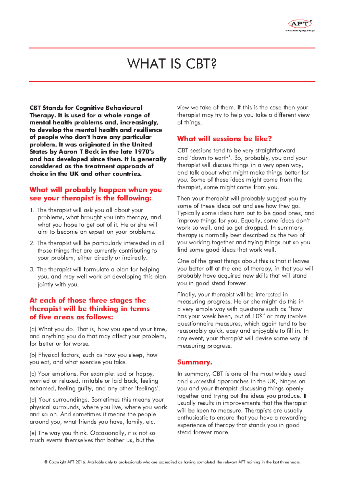 What Is Cbt Cbt What Is Cbt Cbt Stands For Cognitive Behavioural Therapy It Is Used For A