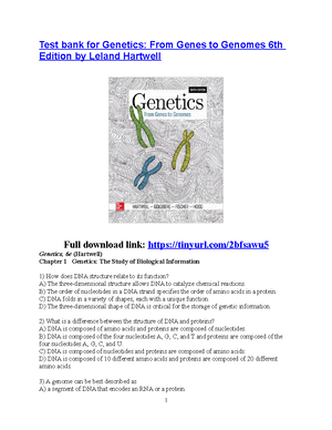Solution manual for Genetics From Genes to Genomes 6th Edition by ...
