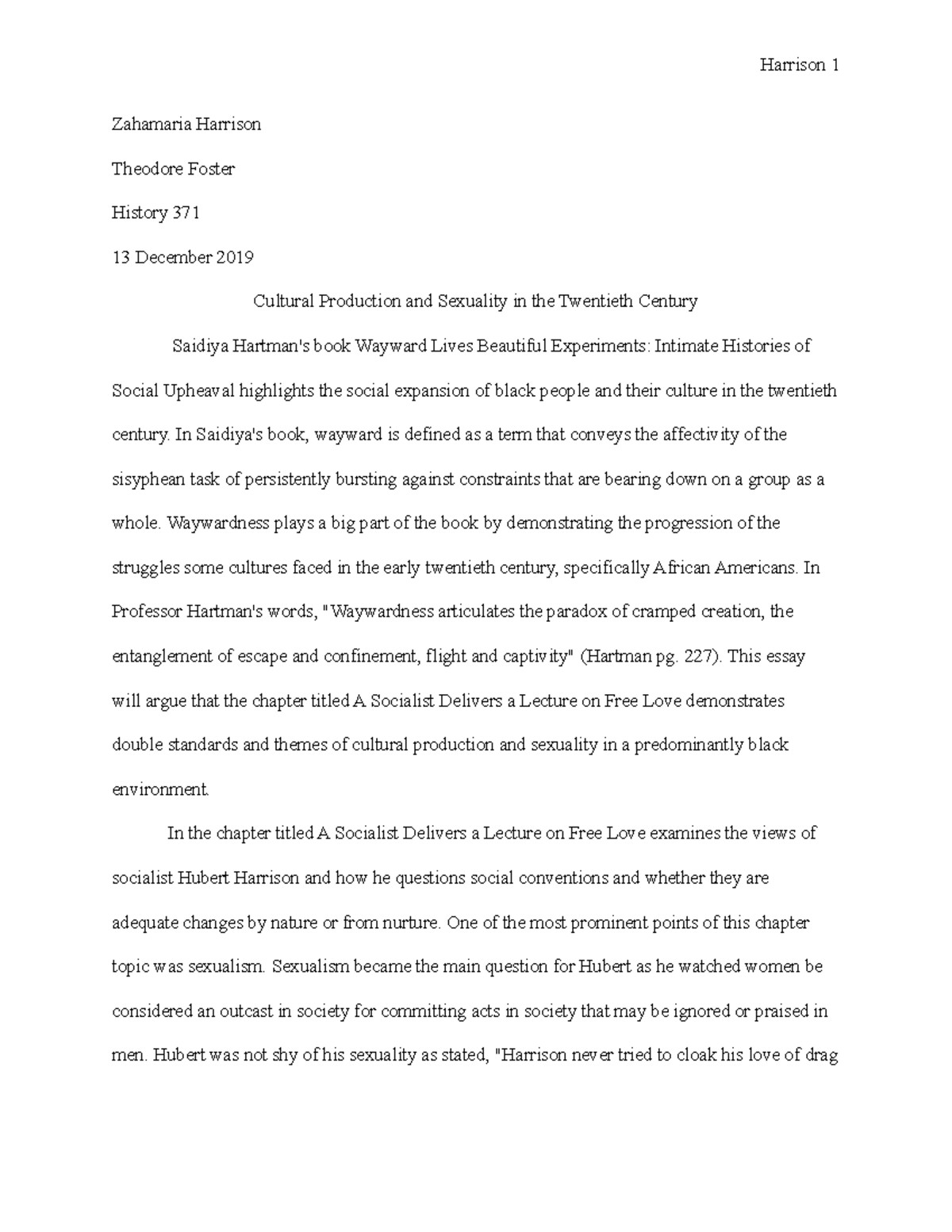 History Final - Jim Crow - Zahamaria Harrison Theodore Foster History ...