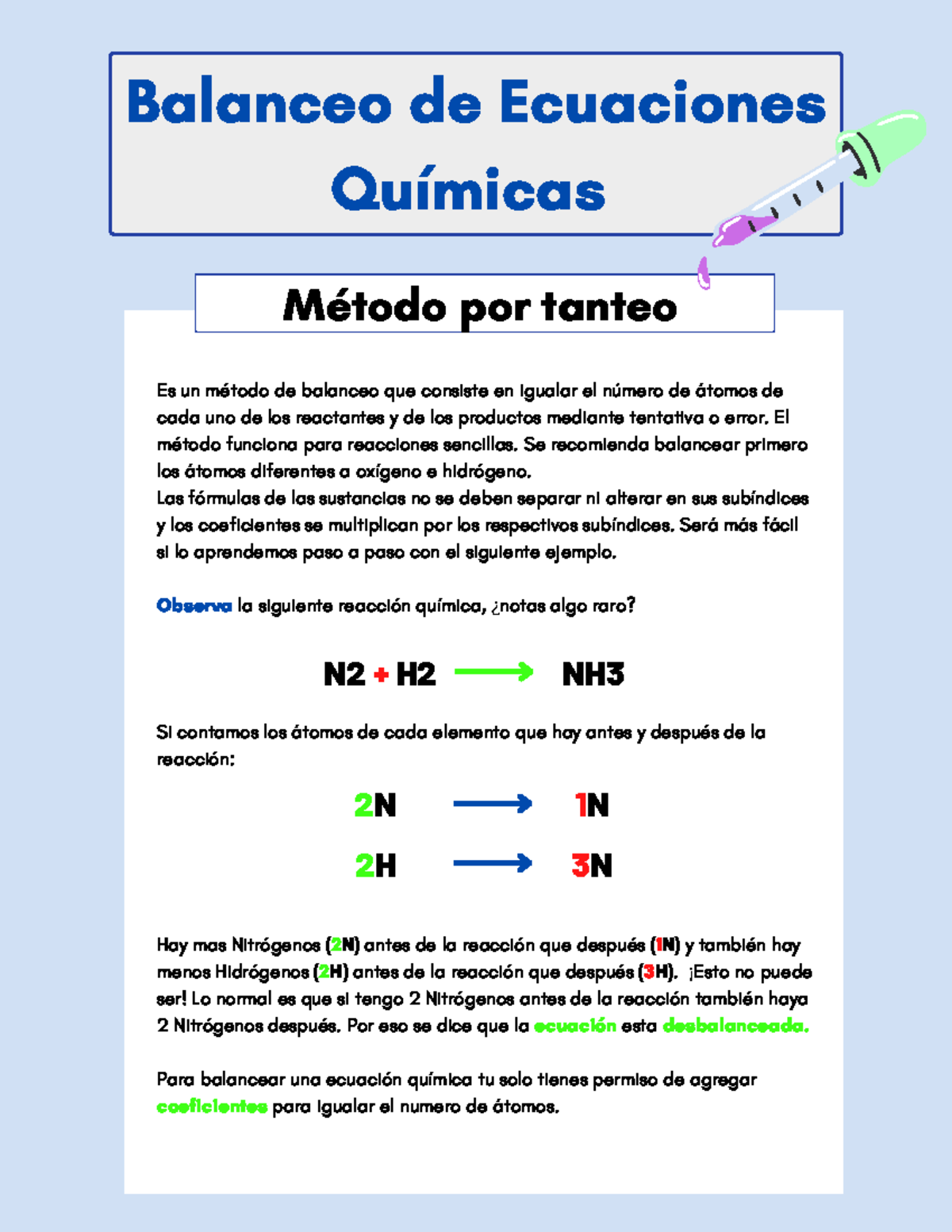 Balanceo de Ecuaciones Químicas - Balanceo de Ecuaciones Químicas ...