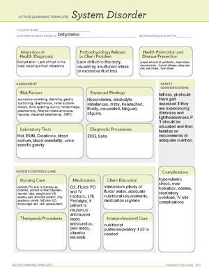 Fluid Imbalance PDF - Chart to describe signs/symptoms of volume ...