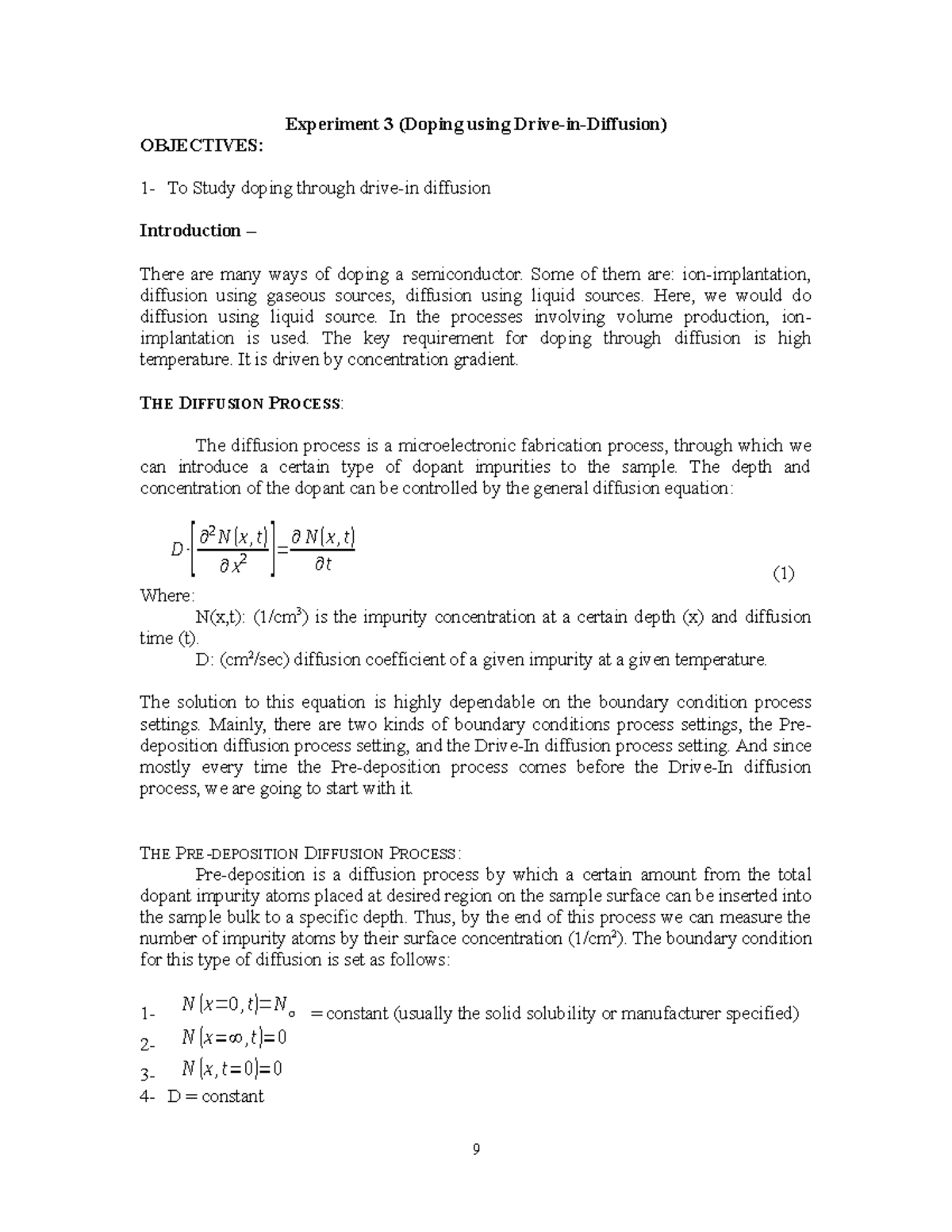 Seminar assignments - lab 3 - doping using drive-in-diffusion ...