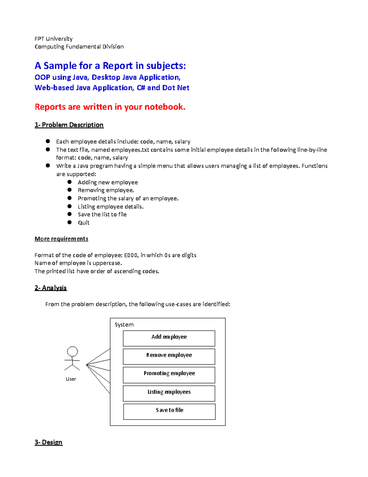 Report Template-OOPJ - No In - FPT University Computing Fundamental ...