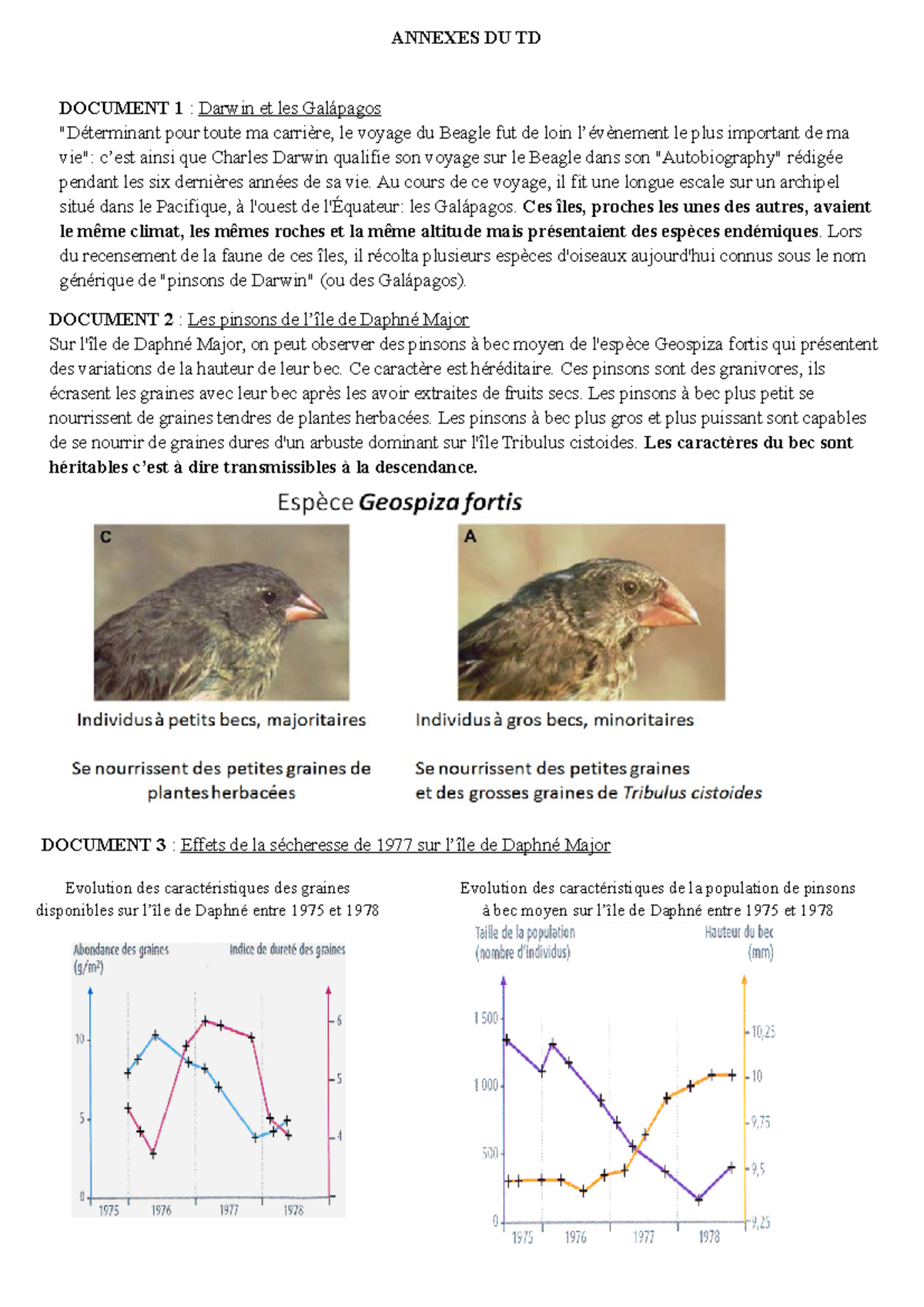 devoirs sur le mécanisme de l'évolution: la sélection naturel ...