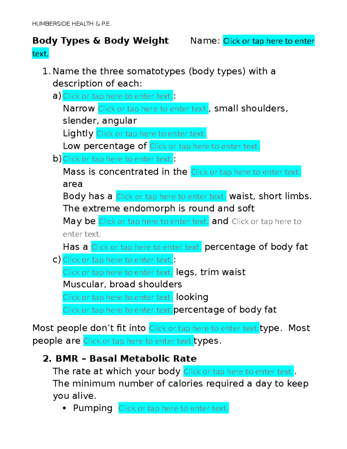 Liam Halley - (M1) Body Types & Body Weight worksheet - Digital ...