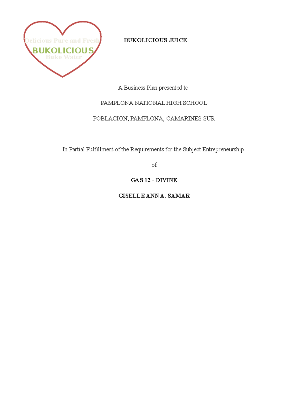 BUKOlicious Juice - thankyou - BUKOLICIOUS JUICE A Business Plan ...