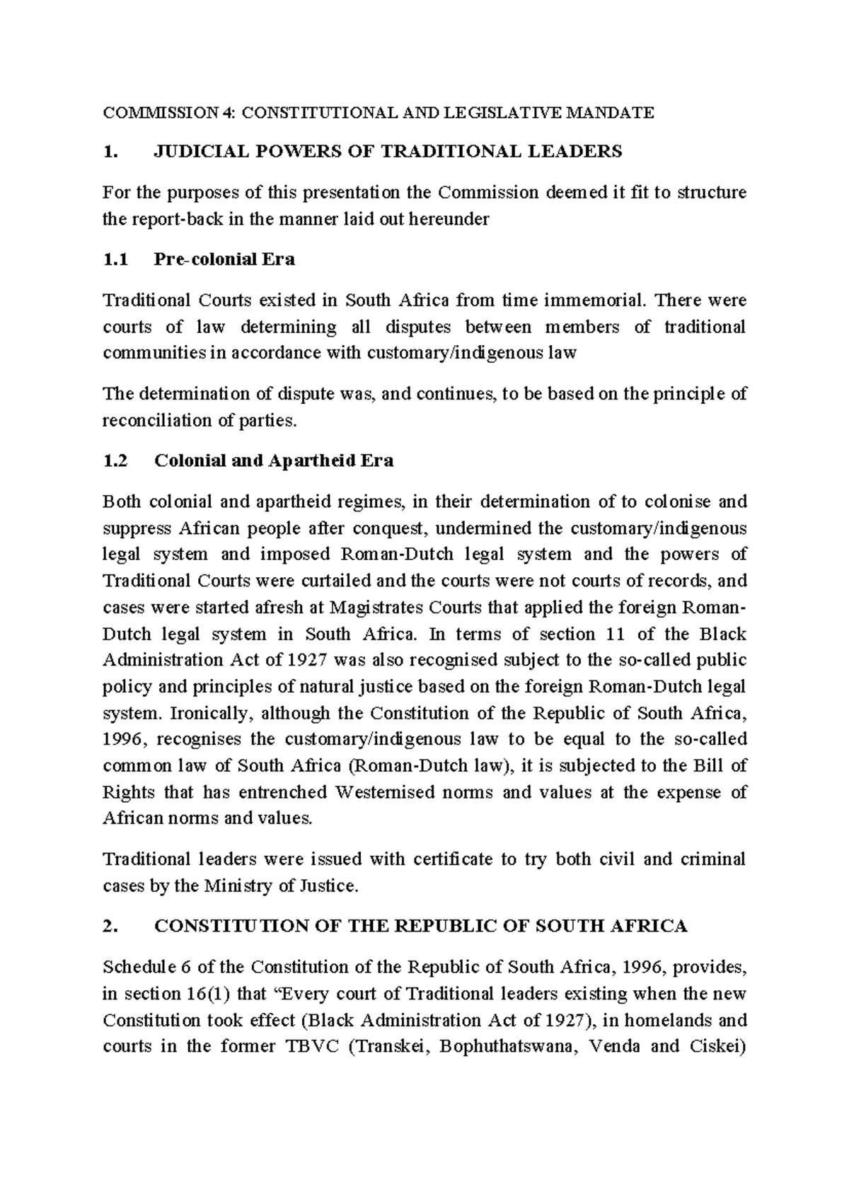 Commission 4 Constitutional and Legislative Mandate - COMMISSION 4 ...