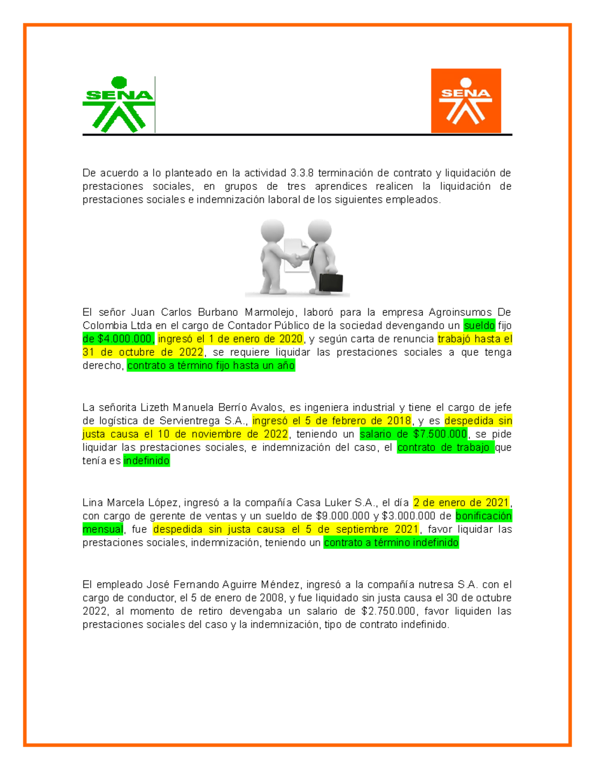 Actividad 3.3.8 Contratos laborales, Prestaciones sociales ...