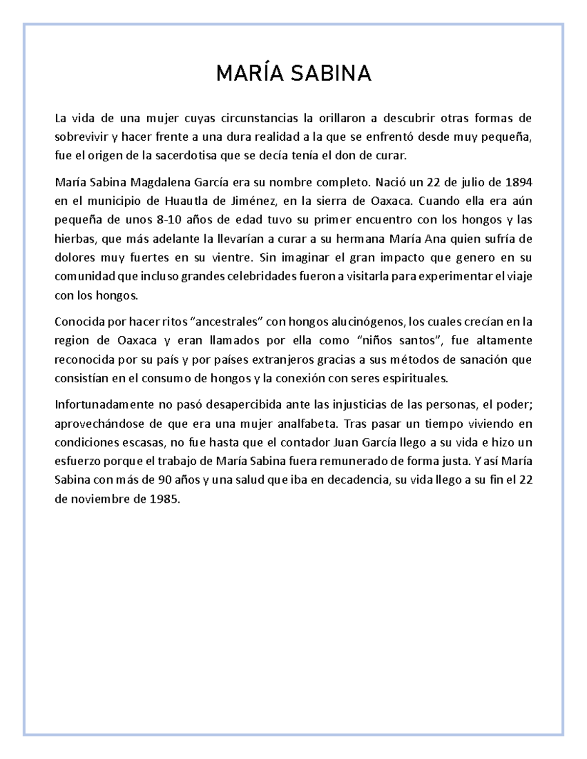 María Sabina 2 - ... - La vida de una mujer cuyas circunstancias la ...