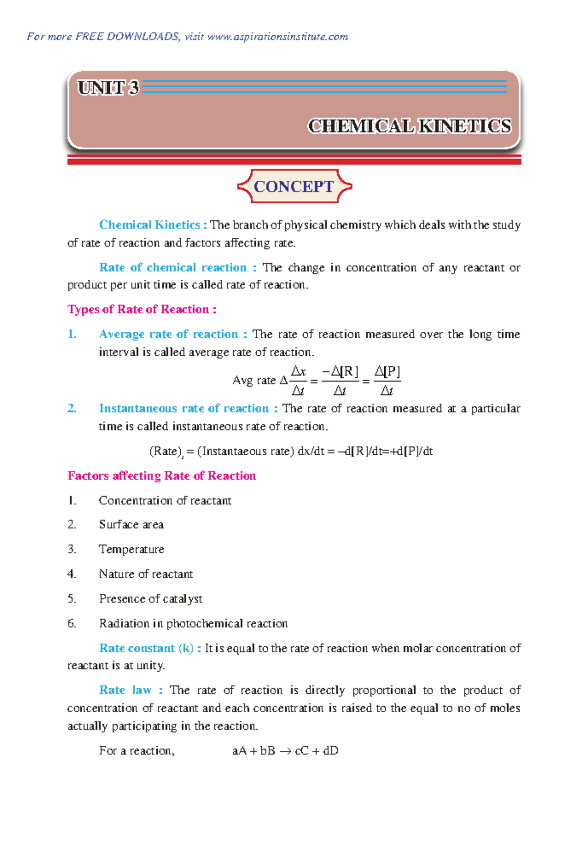 CBSE Class 12 Chem Notes Question Bank Chemical Kinetics PDF - 38 ...
