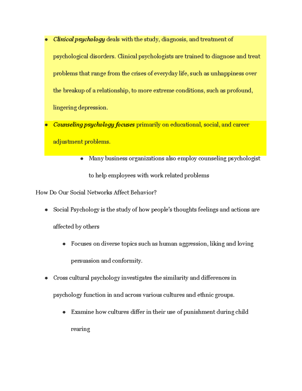 Untitled document - ï Clinical psychology deals with the study ...