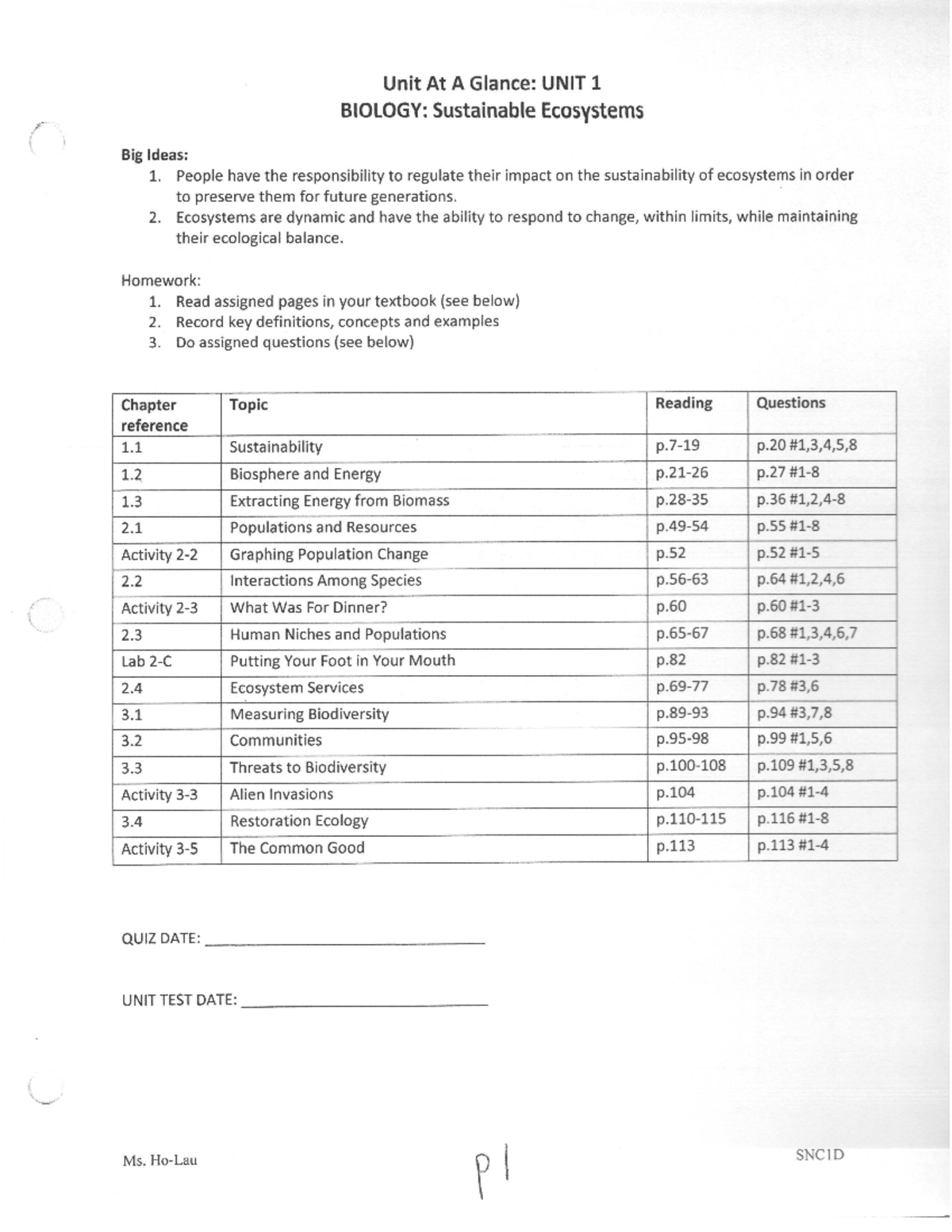 06 biology worksheets - good luck - Studocu