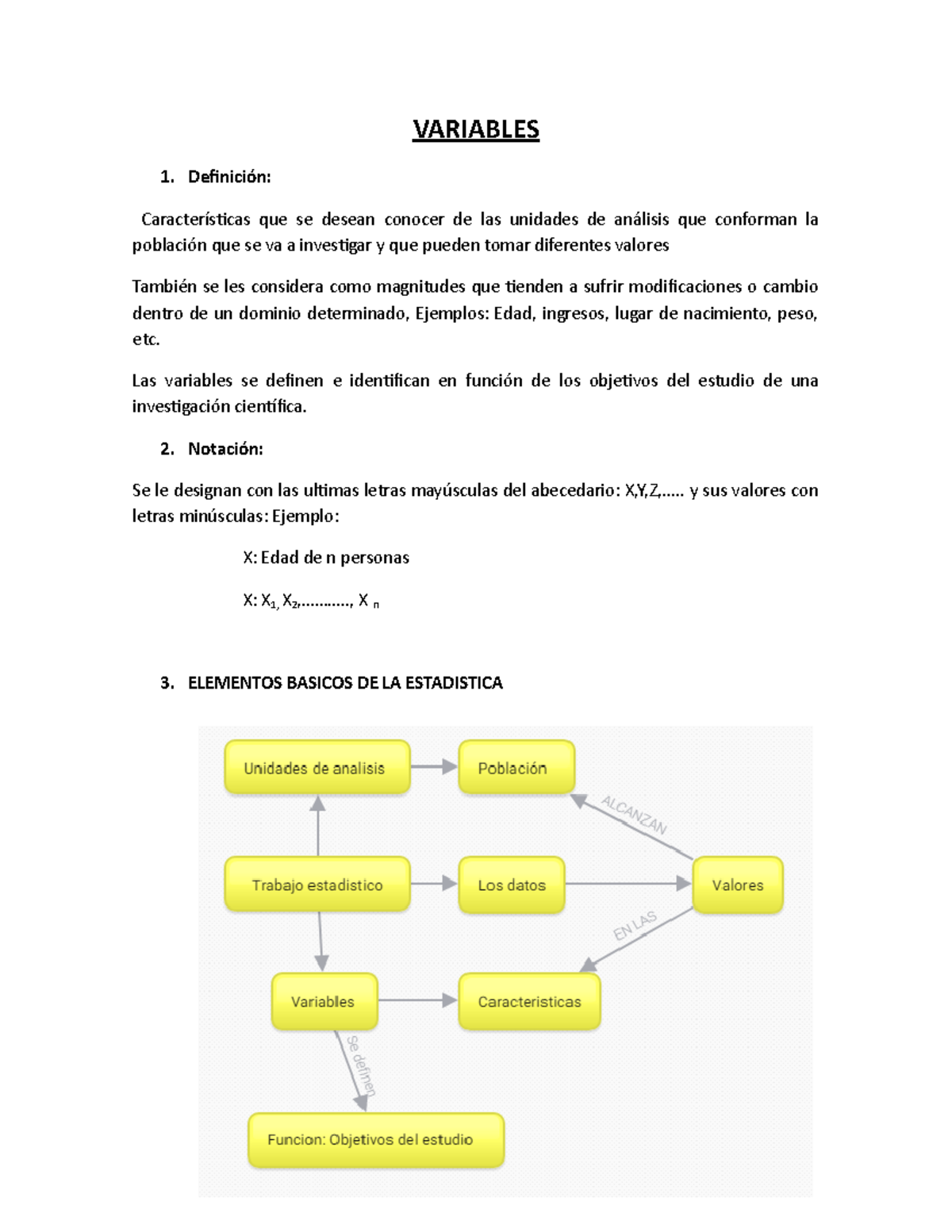 TEMA N° 02 Variables Clasificación Y Definiciones - VARIABLES Definición: Características que se ...