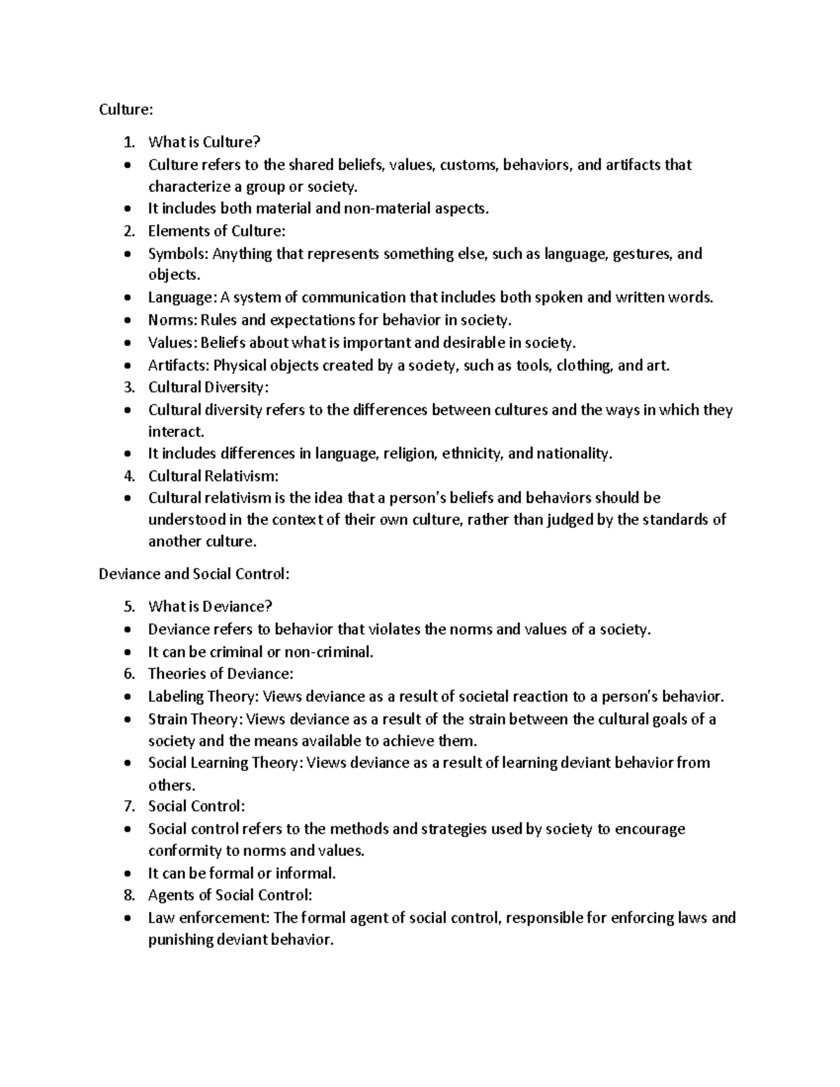 Sociology - Culture: What is Culture? Culture refers to the shared ...