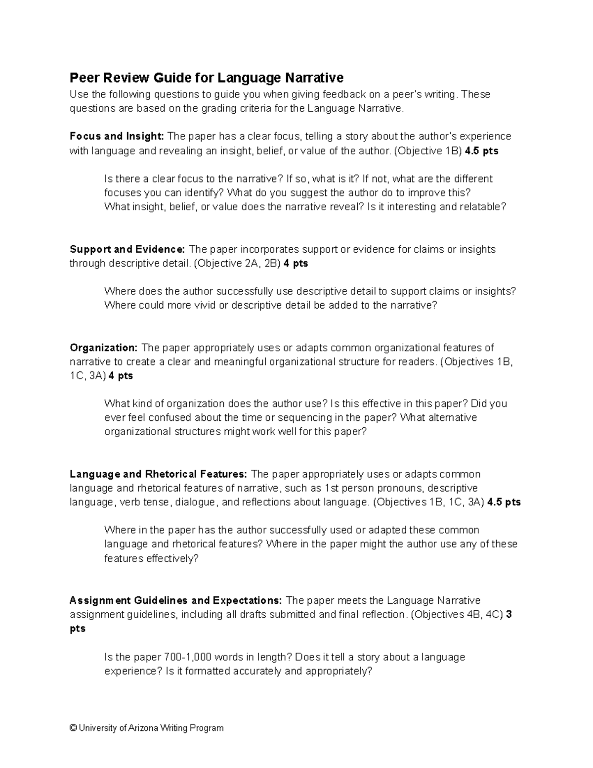 Peer Review Guide LN 2023 - Peer Review Guide for Language Narrative ...
