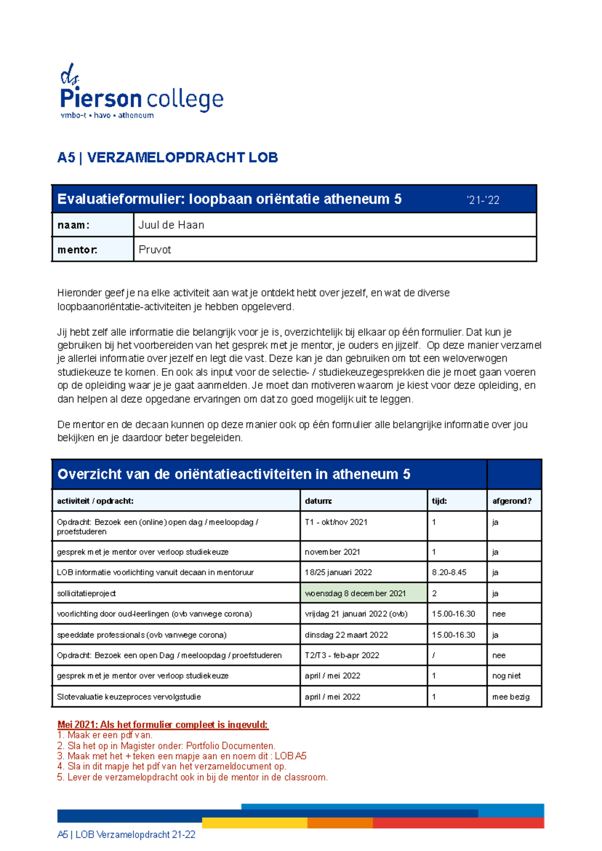 Juul de Haan - LOB verzamelopdracht 2122 - A5 - A5 | VERZAMELOPDRACHT ...