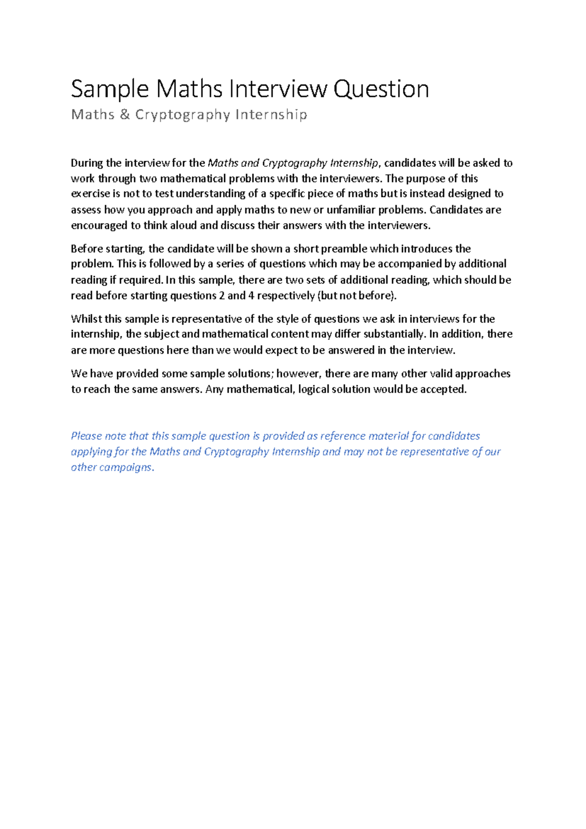 Sample-maths-internship-interview-questions - Sample Maths Interview ...