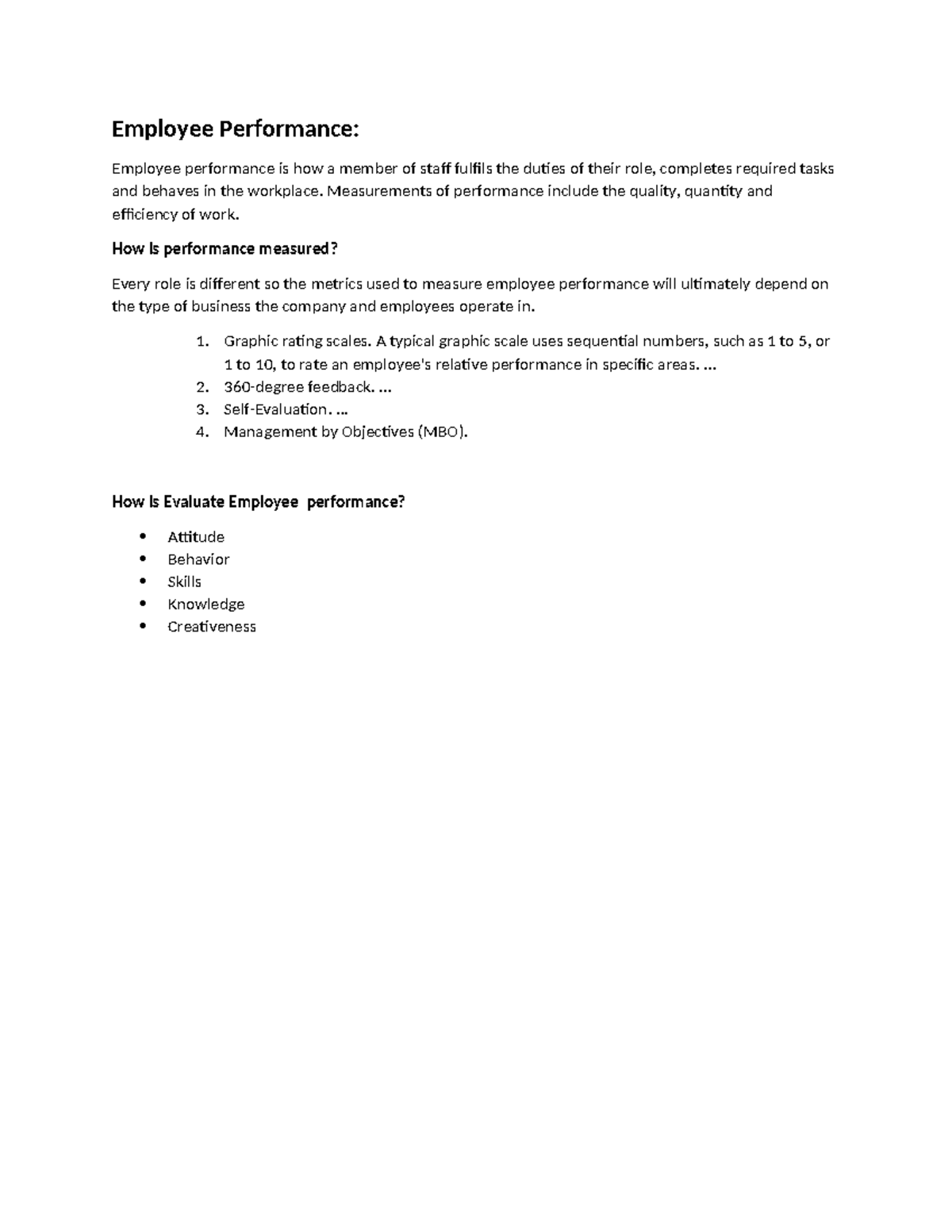 Employee Performance - good - Employee Performance: Employee ...